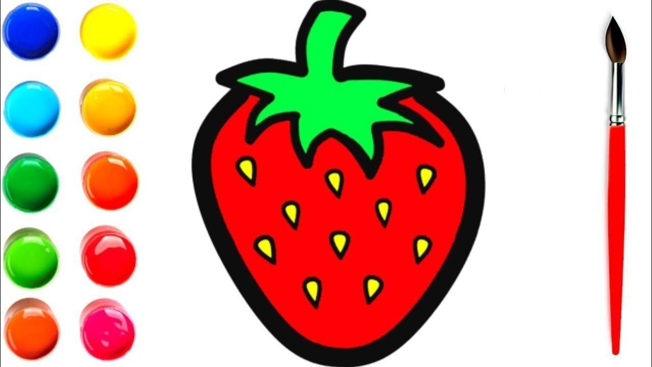 Drawing Strawberry For Kids / how to draw a strawberry /клубника - YouTube