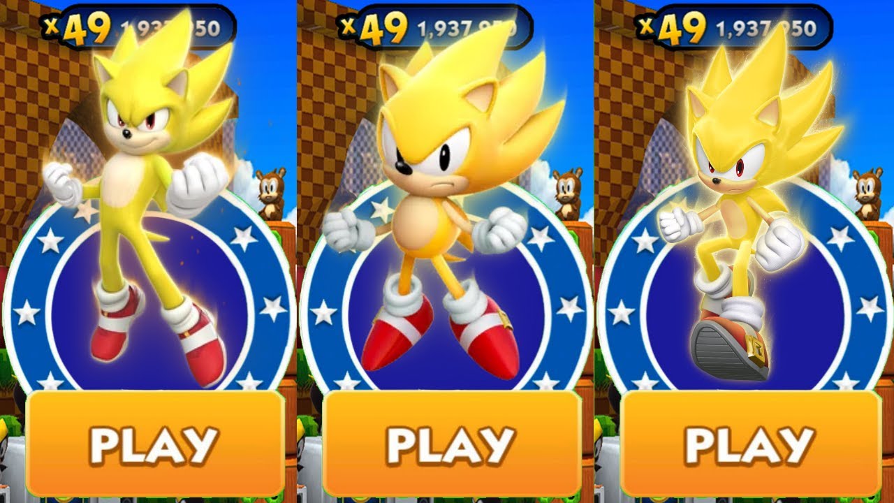 Sonic Dash - Classic Super Sonic vs Movie Super Sonic vs Super Sonic ...