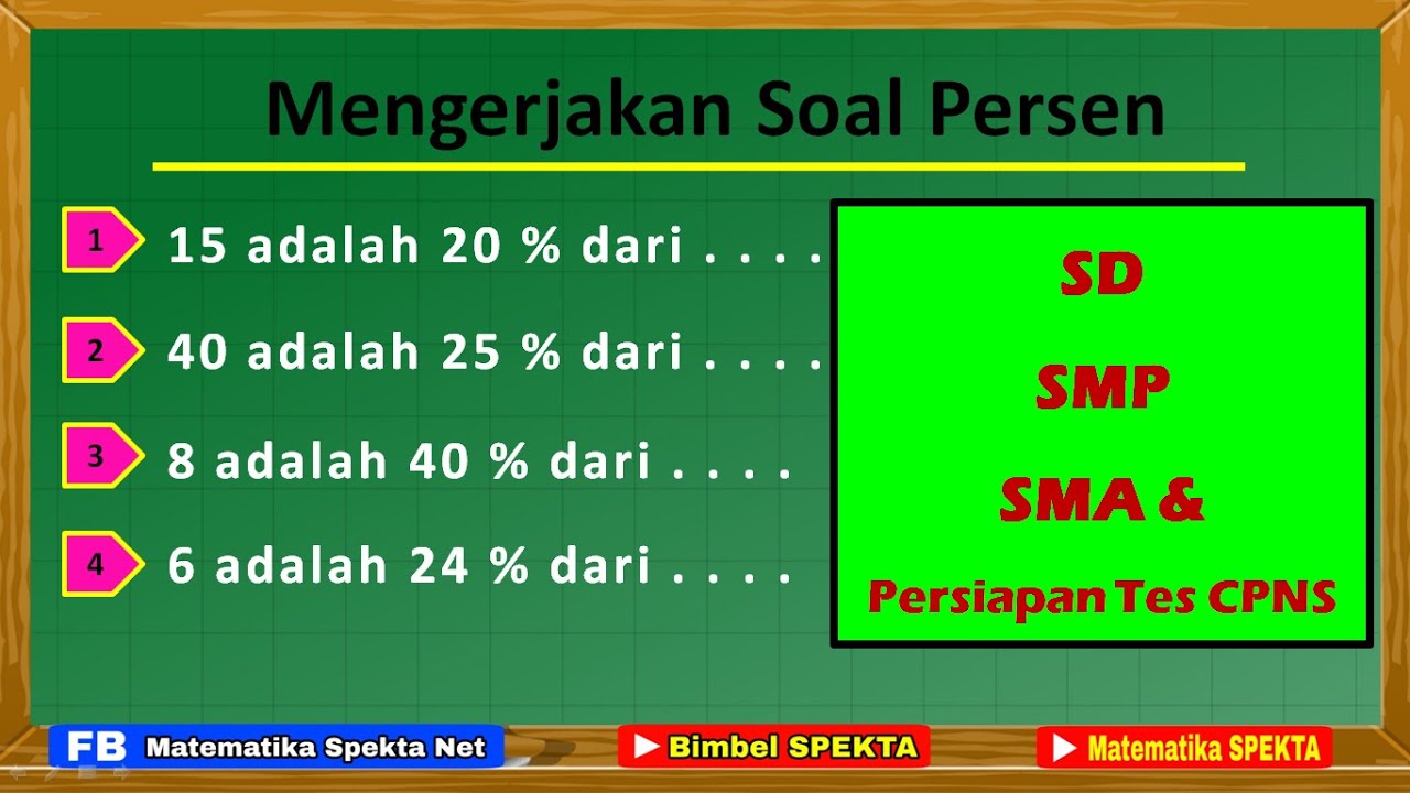 Mengerjakan Soal Persen - YouTube