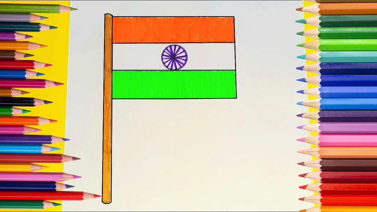 A simple indian flag drawing for kids/Indian flag making/Augest 15 ...