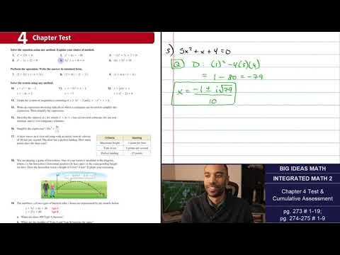 Big Ideas Math [IM2]: Chapter 4 Test & Cumulative Assessment (Problem ...