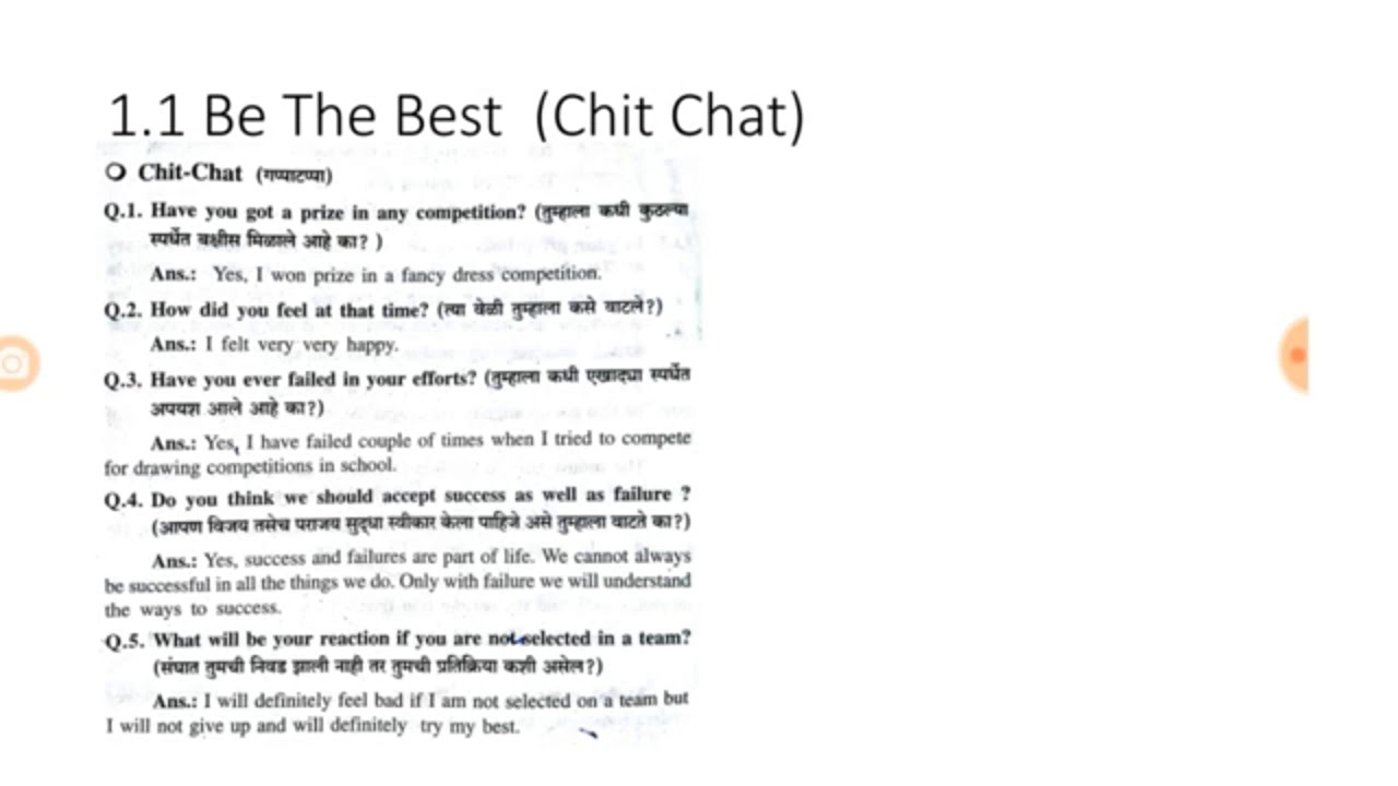 8 Class Be the Best poem Chit chat - YouTube