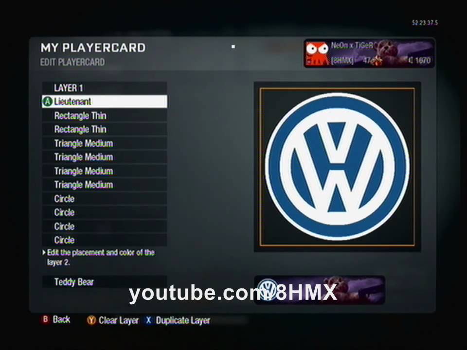 Call of Duty: Black Ops - Volkswagen Car Logo Custom Emblem Tutorial ...