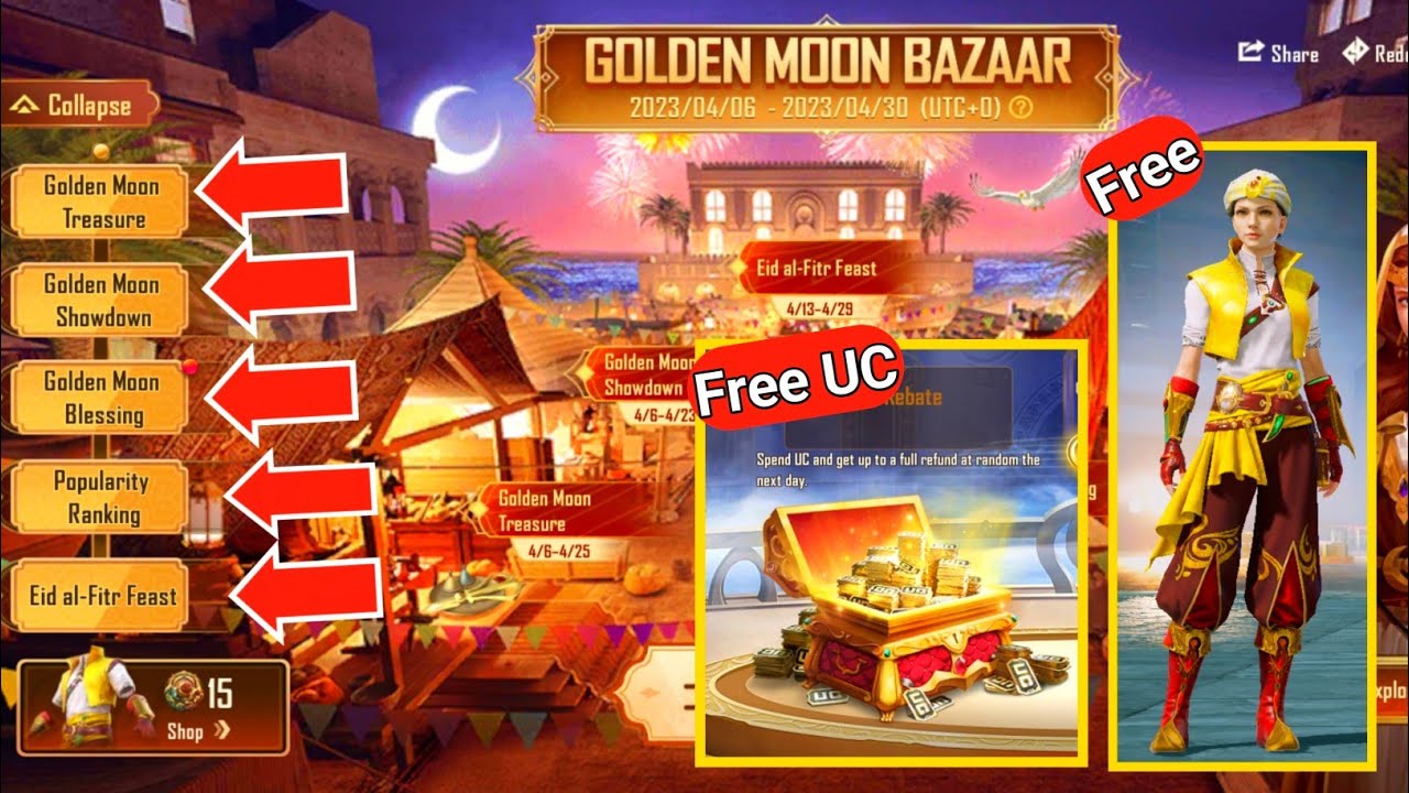 Golden Moon Bazaar Event explained Get Free Outfit 50,000 Popularity ...