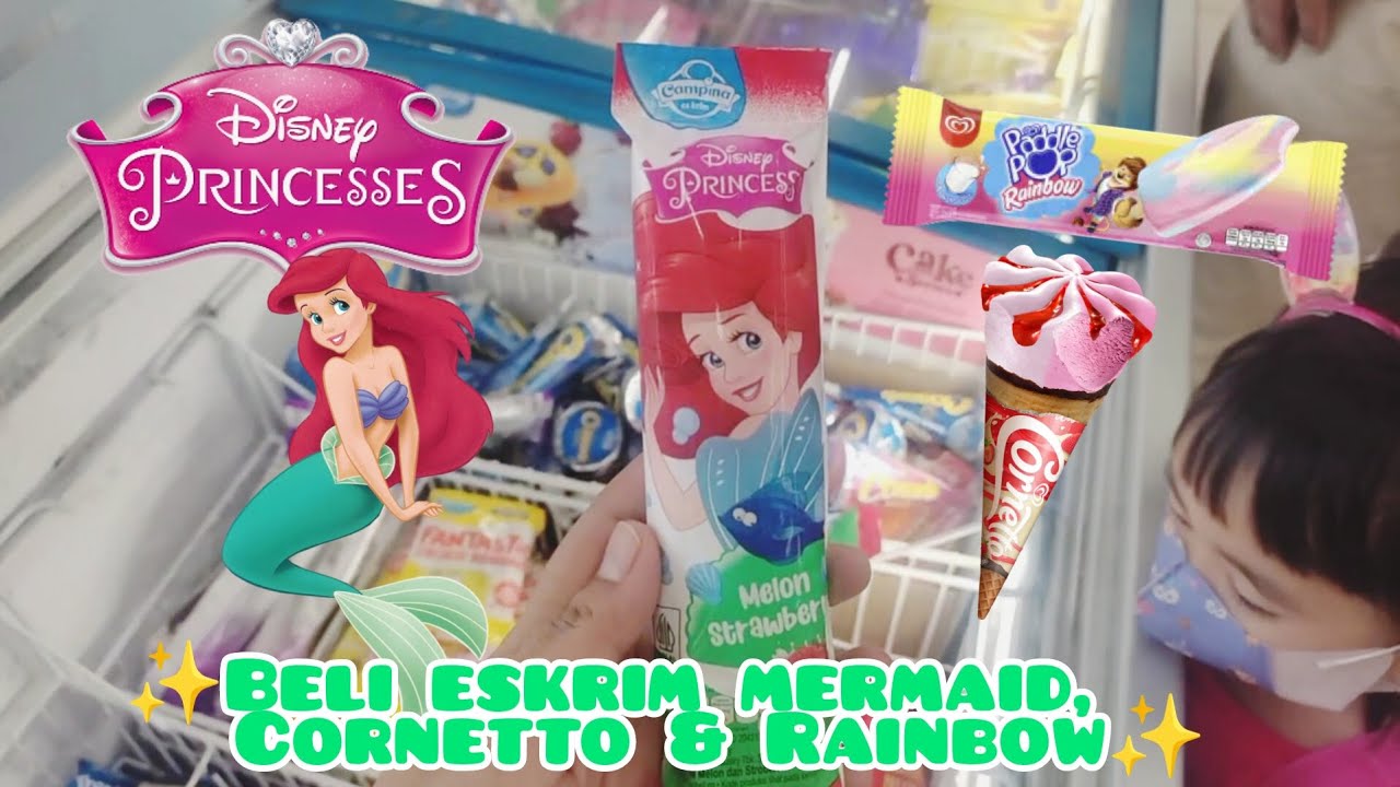 Beli Eskrim Mermaid, rainbow, cornetto di Indomaret - YouTube