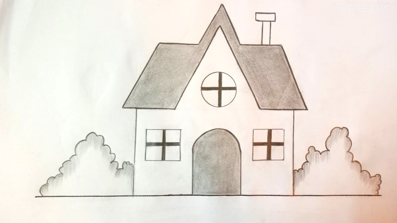 house drawing with pencil for beginners - YouTube