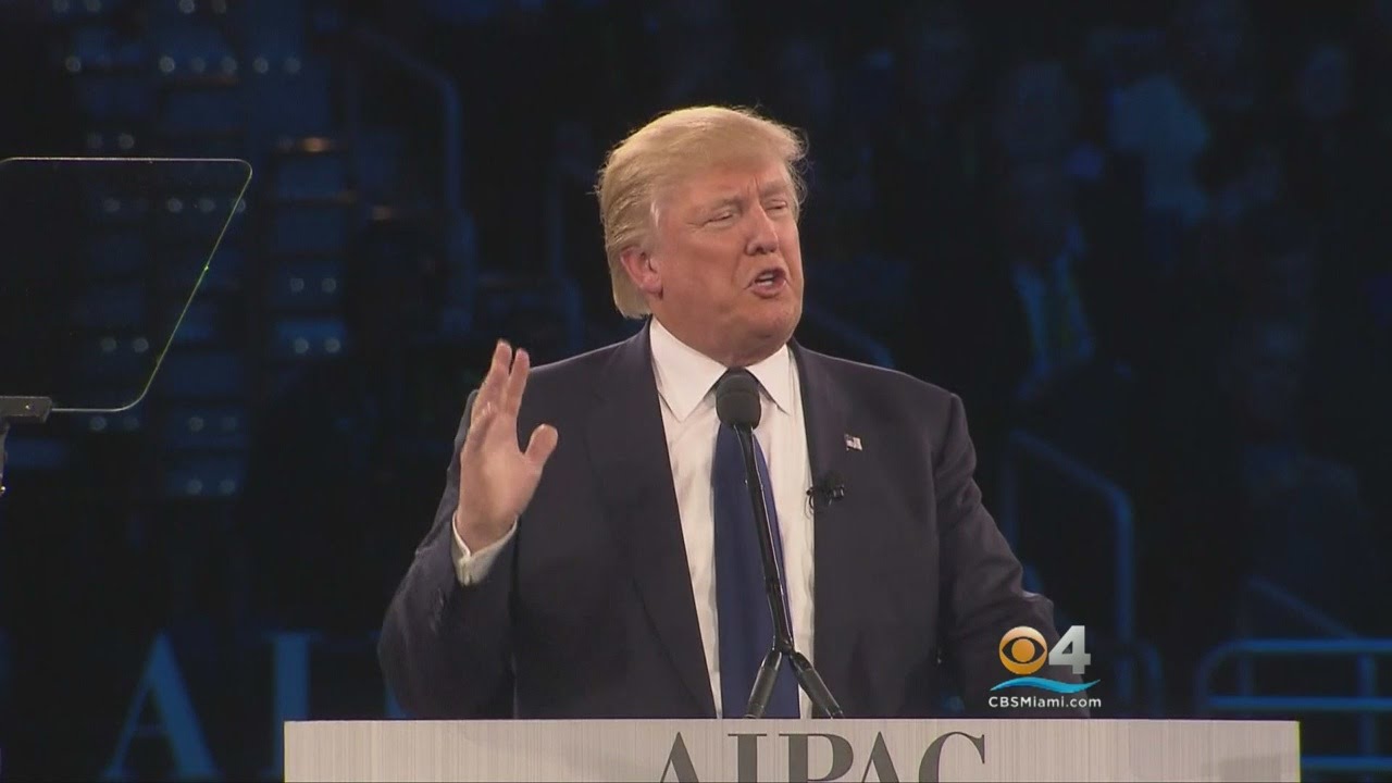 Donald Trump Sticks To The Script In AIPAC Speech - YouTube