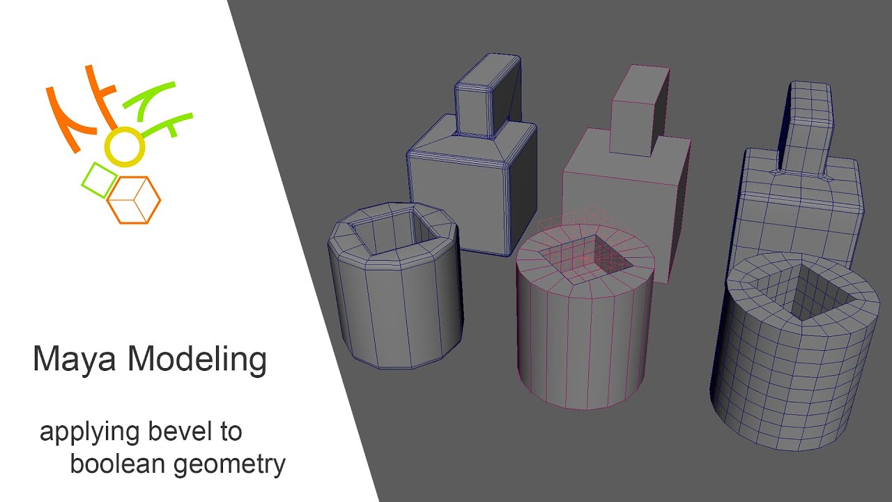 Maya Modeling - boolean으로 생성된 geometry에 bevel 적용하기 - YouTube