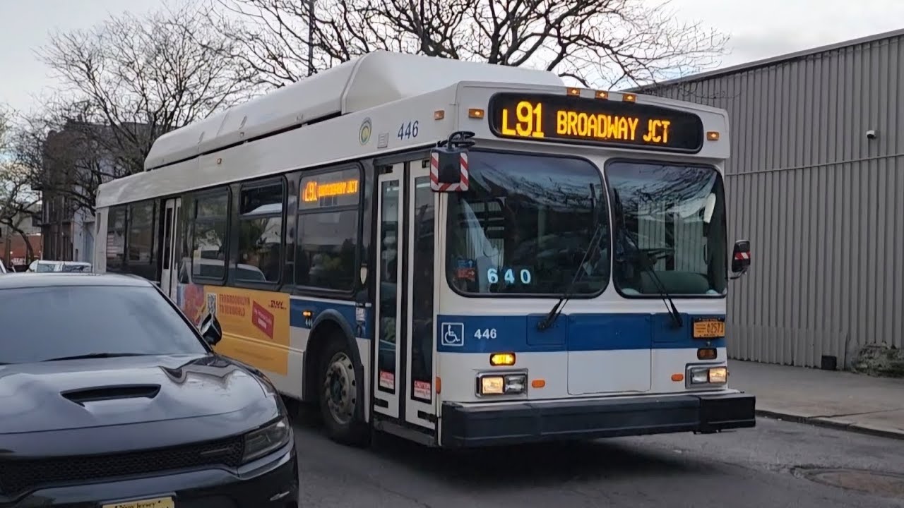 #446 on the L91 Shuttle bus approaching the Livonia Av Shuttle Bus Stop ...