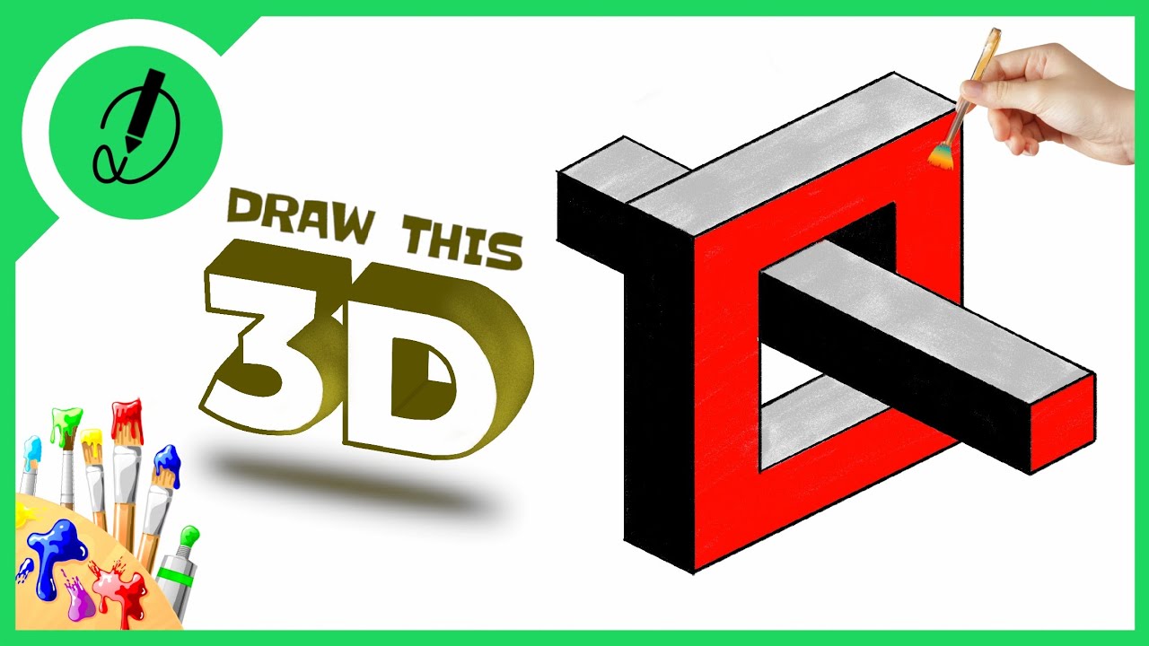 how to draw 3D object for beginner with dimension | Draw this - YouTube