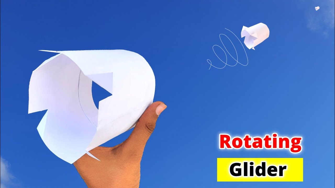 paper rotating glider , how to make easy paper plane , circular tube ...