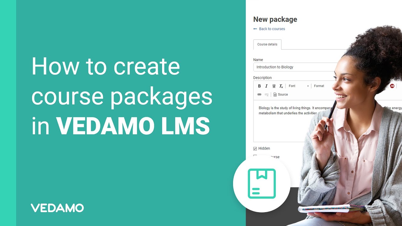How to create course packages in VEDAMO LMS - YouTube