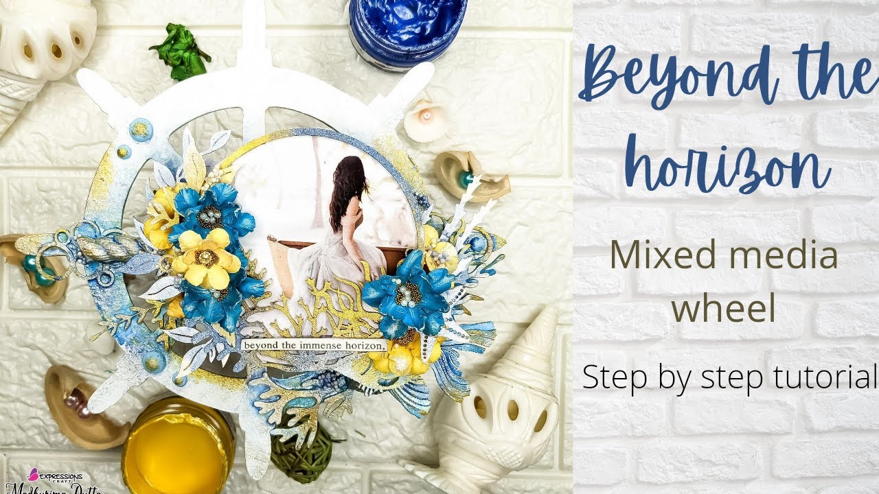 Beyond the horizon mixed media | mixed media wheel | - YouTube
