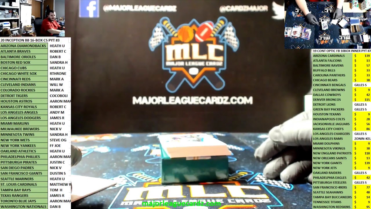 Major League Cardz Live Stream Box & Case Sports Card Breaks - YouTube
