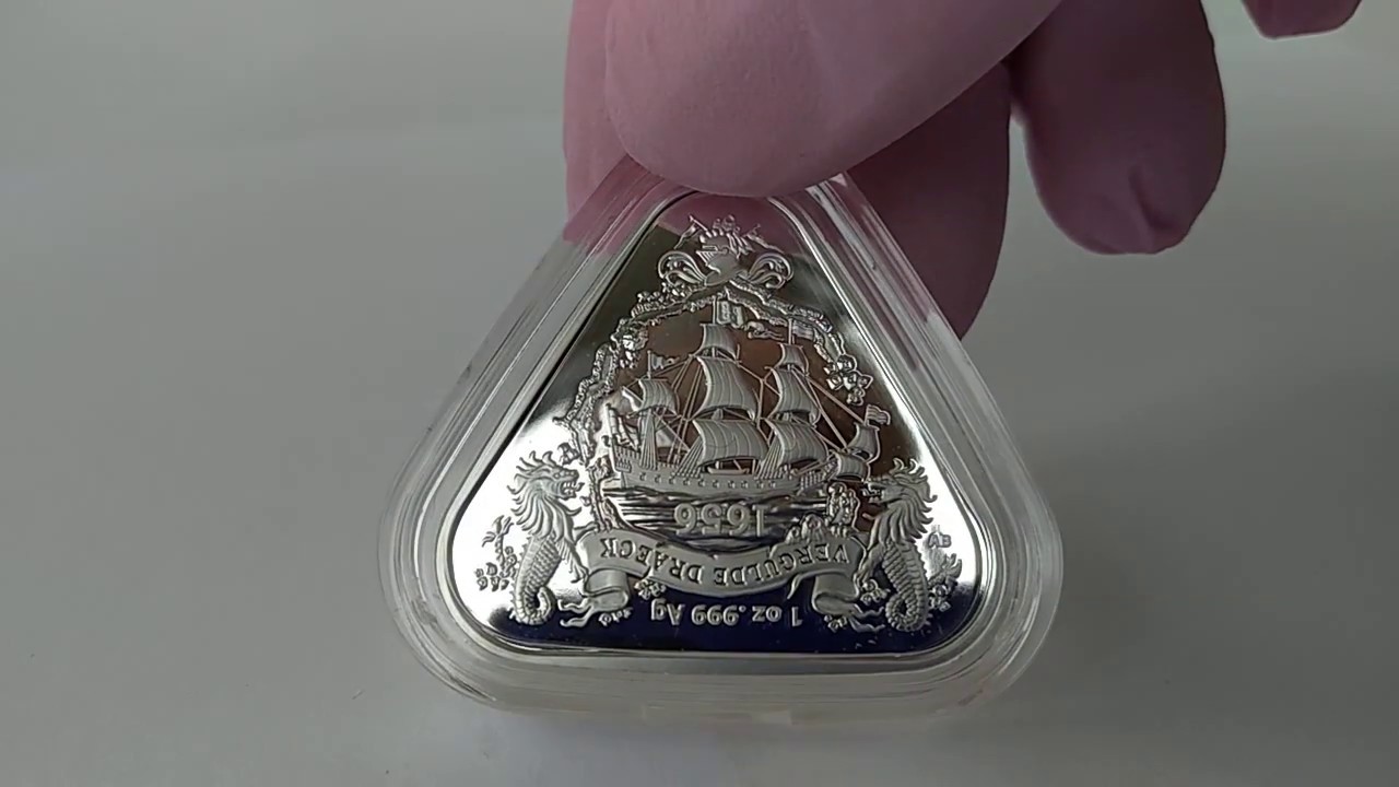 1 $ Australia 2020 GILT DRAGON Triangular Coin - 1 OZ AG Silver Silber ...