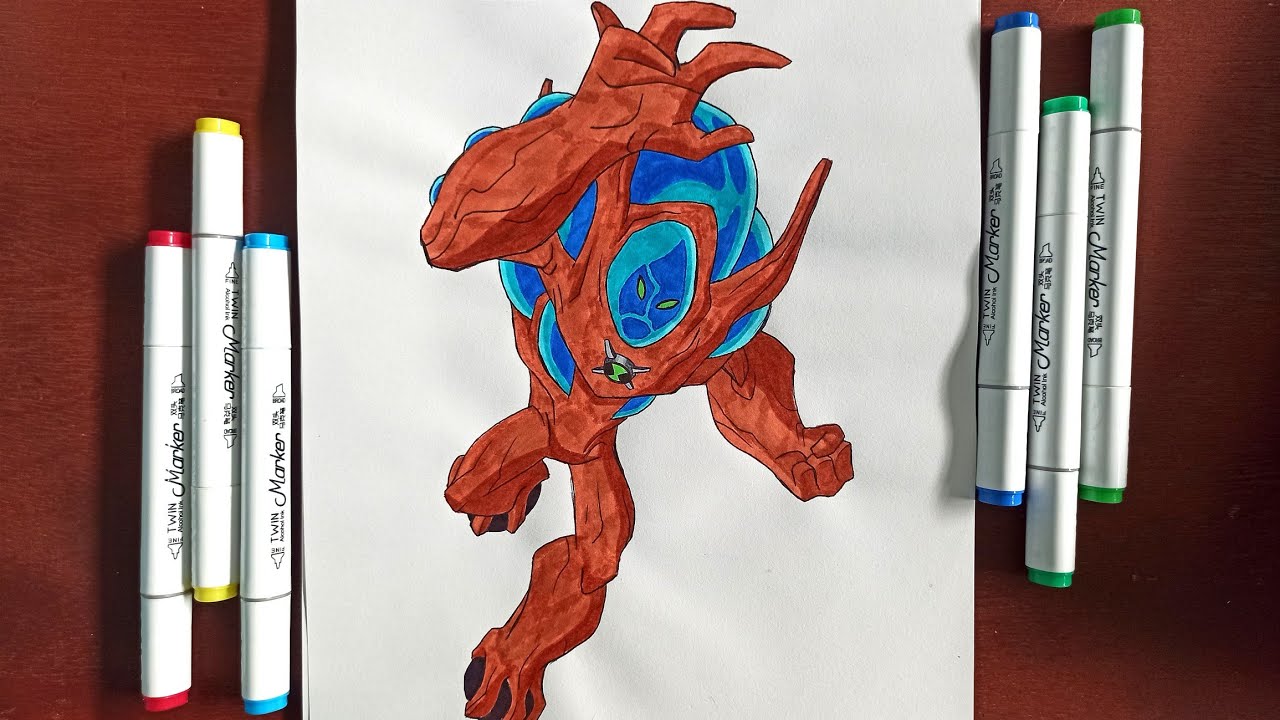 COMO DIBUJAR A FUEGO PANTANOSO SUPREMOS de Ben 10 Alien Force - YouTube