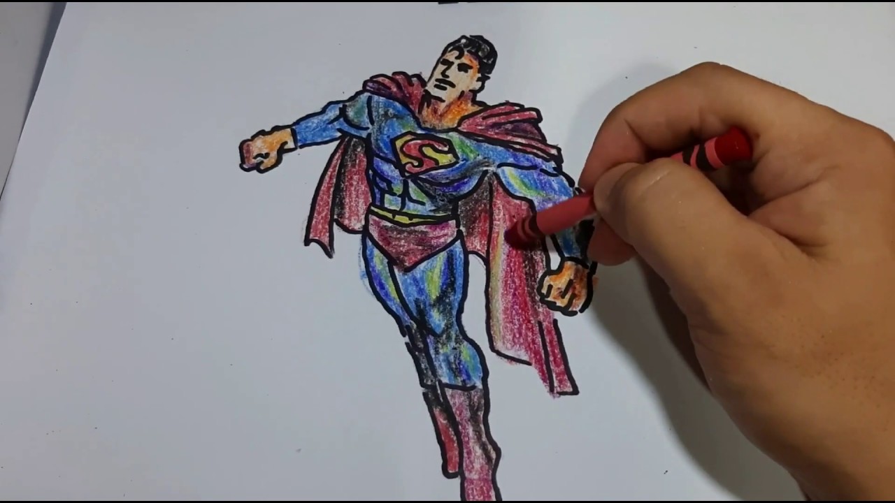 Lets Draw Superman -CRAYONS - YouTube