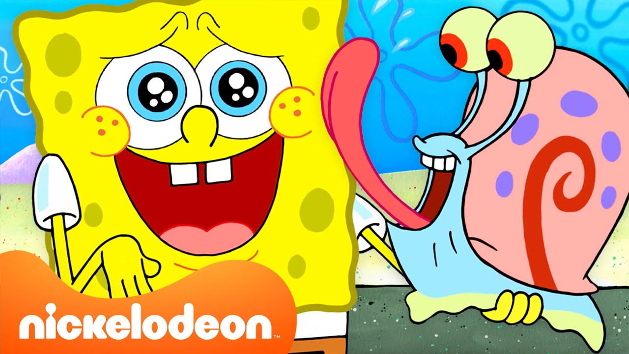 SpongeBob | SpongeBob fa da papà a una lumaca per 45 minuti 🐌 ...