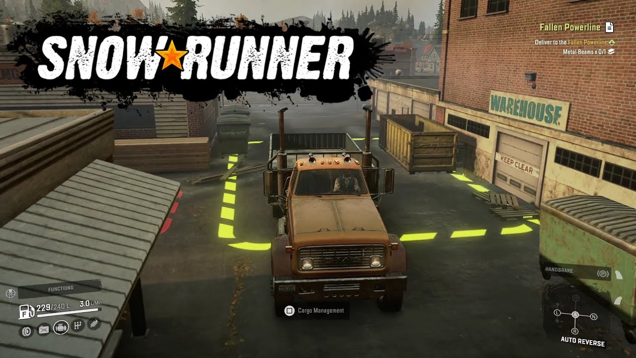 GMC MH9500 - SnowRunner - Fallen Powerline | Metal Beams - YouTube