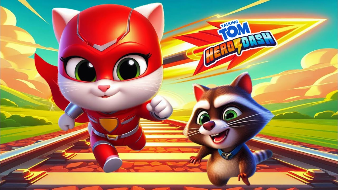 Talking Tom Hero Dash Legendary Run 😍 - Fire Arrow Angela Chasing Racoons - YouTube