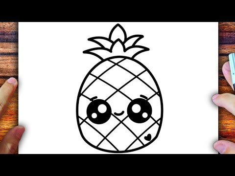 HOW TO DRAW A CUTE PINEAPPLE - YouTube