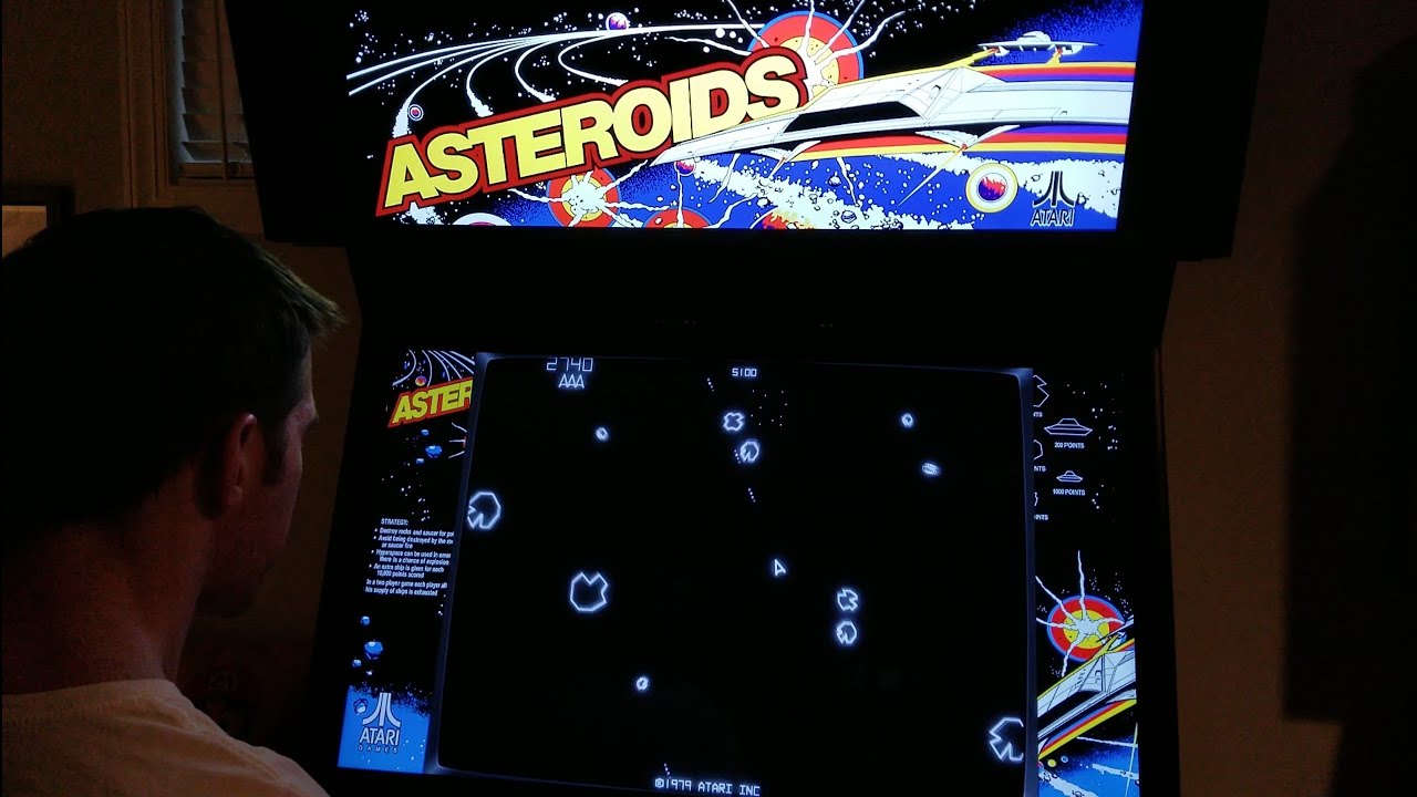 Asteroids Arcade Cabinet MAME Gameplay w/ Hypermarquee - YouTube