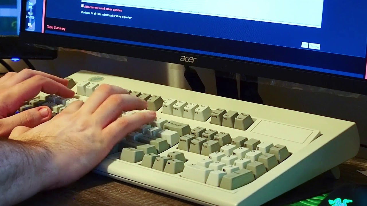 This is how I type. NSFL (IBM Model M 102 key terminal keyboard) - YouTube