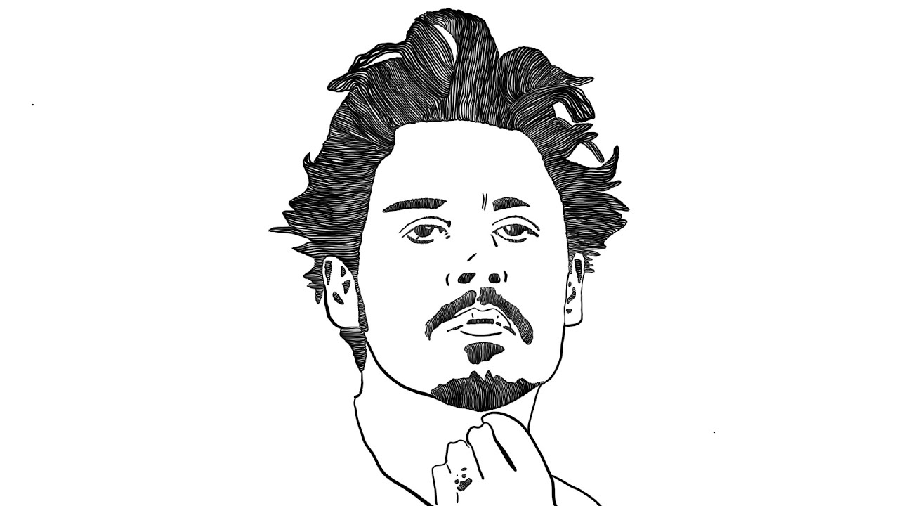 Johnny Depp Fan Portrait - Line Art Doodle Drawing # 029 - YouTube
