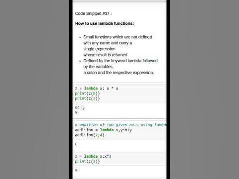 Lambda functions in Python #shorts #lambda #trending #python #coding #programming - YouTube