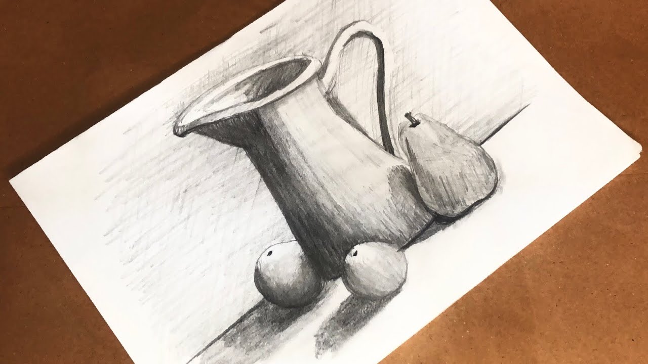 How to draw a still life drawing easy step by step tutorial by pencil ...