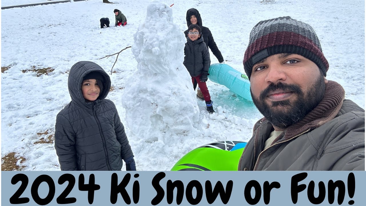 Finally Snow Hogae Yahan 🥶 USA main Barf Bari bacho nay ki snowtubing ...