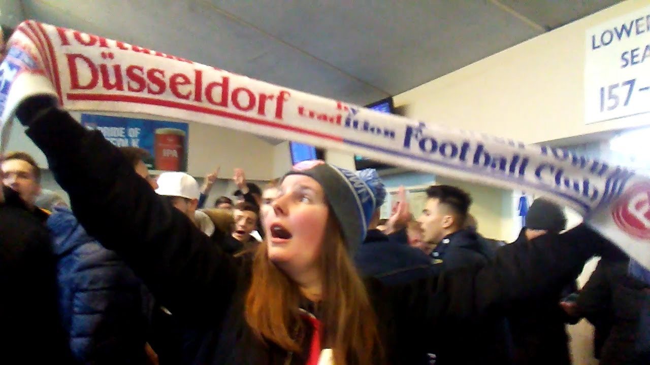 IPSWICH FANS TRACTOR BOYS AND FORTUNA DUSSELDORF FANS SINGING ALLEZ ...