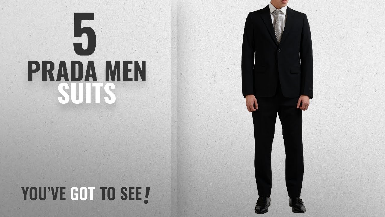 Top 10 Prada Men Suits [Winter 2018 ]: Prada Wool Black Two Button Men ...