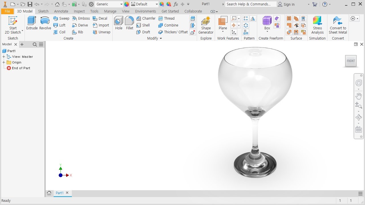 Autodesk Inventor Tutorial #7 | How to make Wine Glass - YouTube