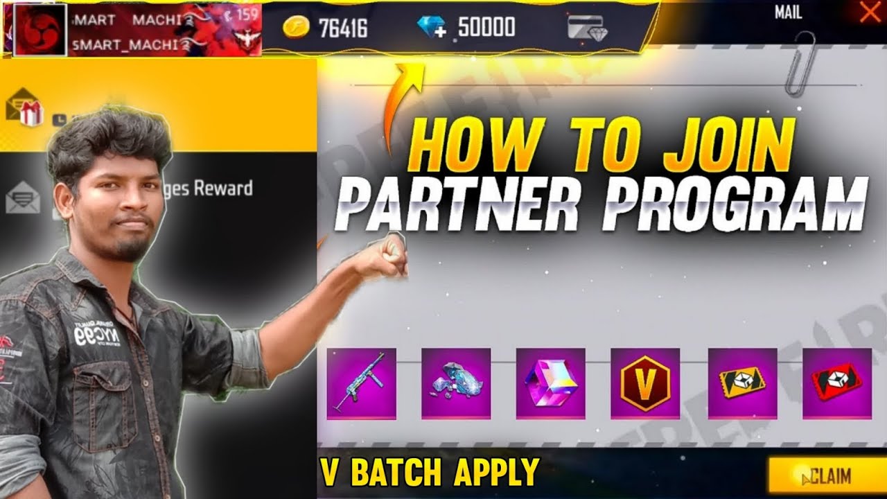 V Batch Apply Tamil 🤩 How to apply Freefire Partner Program Tamil😍 ...