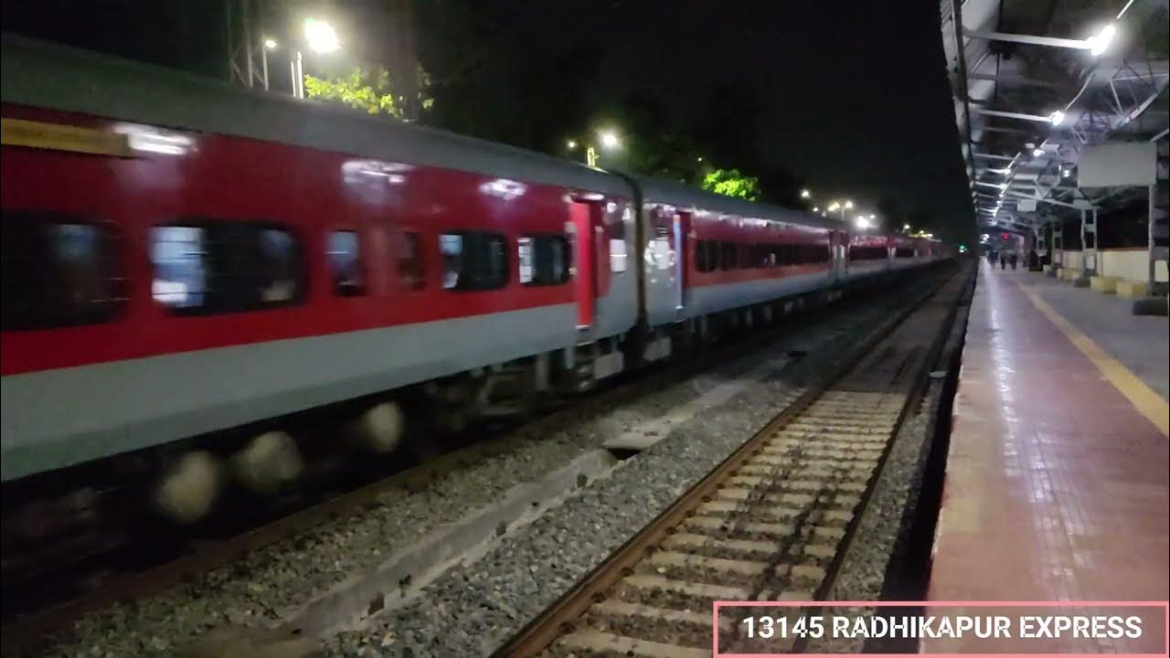 NEWLY CHANGED RADHIKAPUR EXPRESS IN FULL LHB COMPOSITION AND AN EMU WANTS TO RACE WITH EXPRESS ...