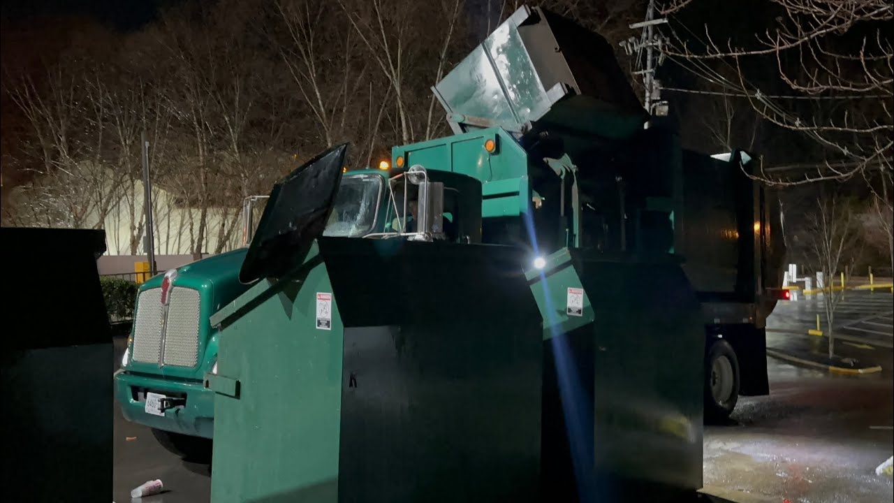 Kenworth G-S Commercial Side Loader Garbage Truck Tackling a Big ...