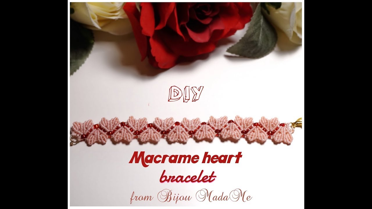 How to make macrame heart bracelet | Macrame bracelet tutorial | DIY macrame jewelry & crafts ...