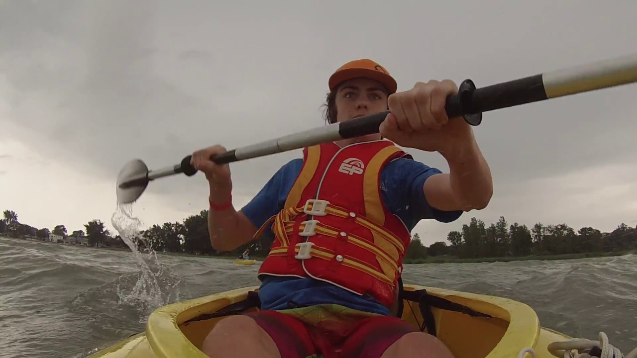 kayaking lake huron during bad storm - YouTube