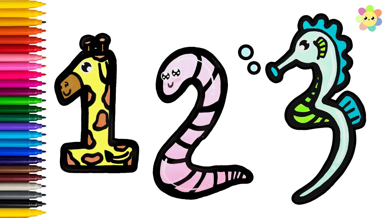 Learn 1-10 | Fun Drawing and Painting Animals: Teaching Kids Numbers ...