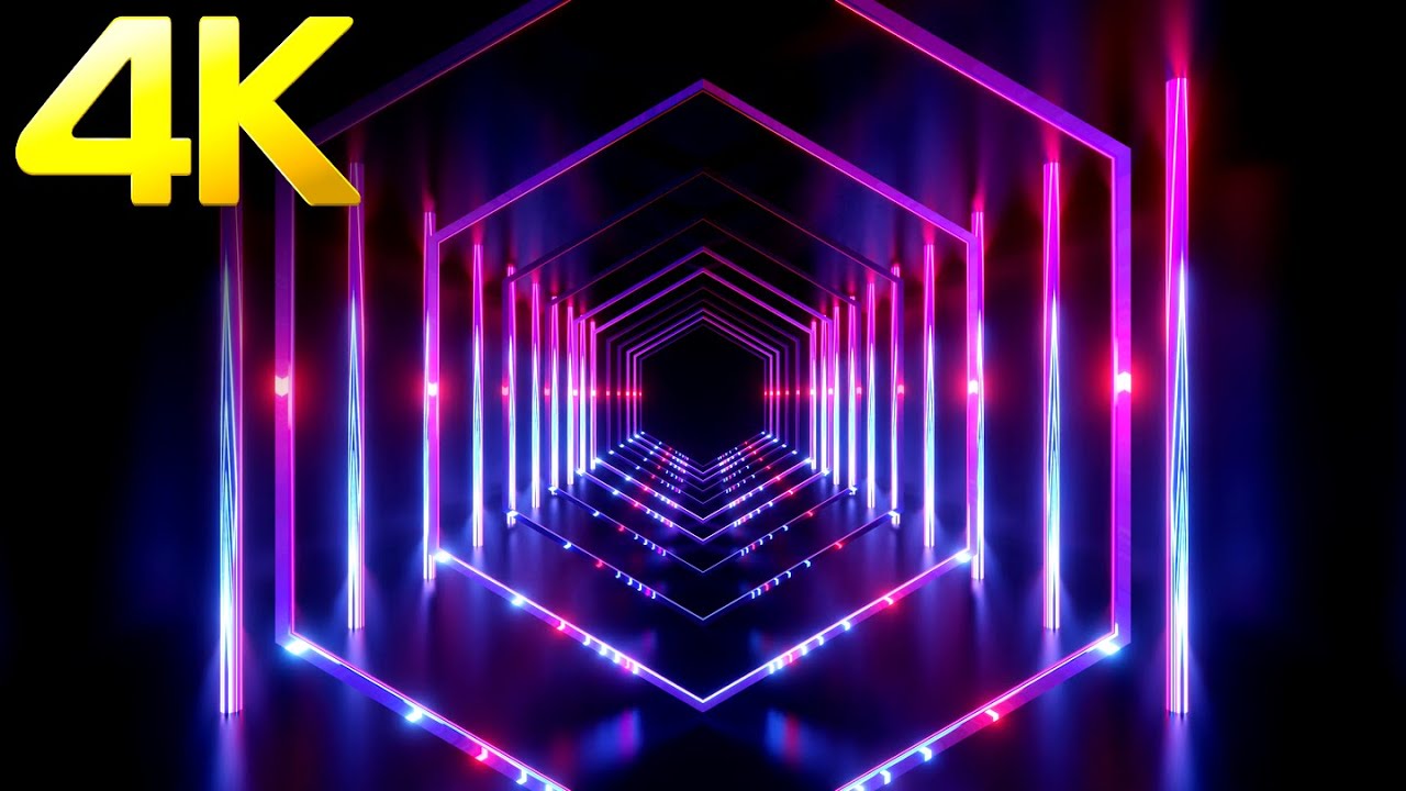4K Abstract OLED Hexagon Blue & Pink Color Screensaver Video Motion ...
