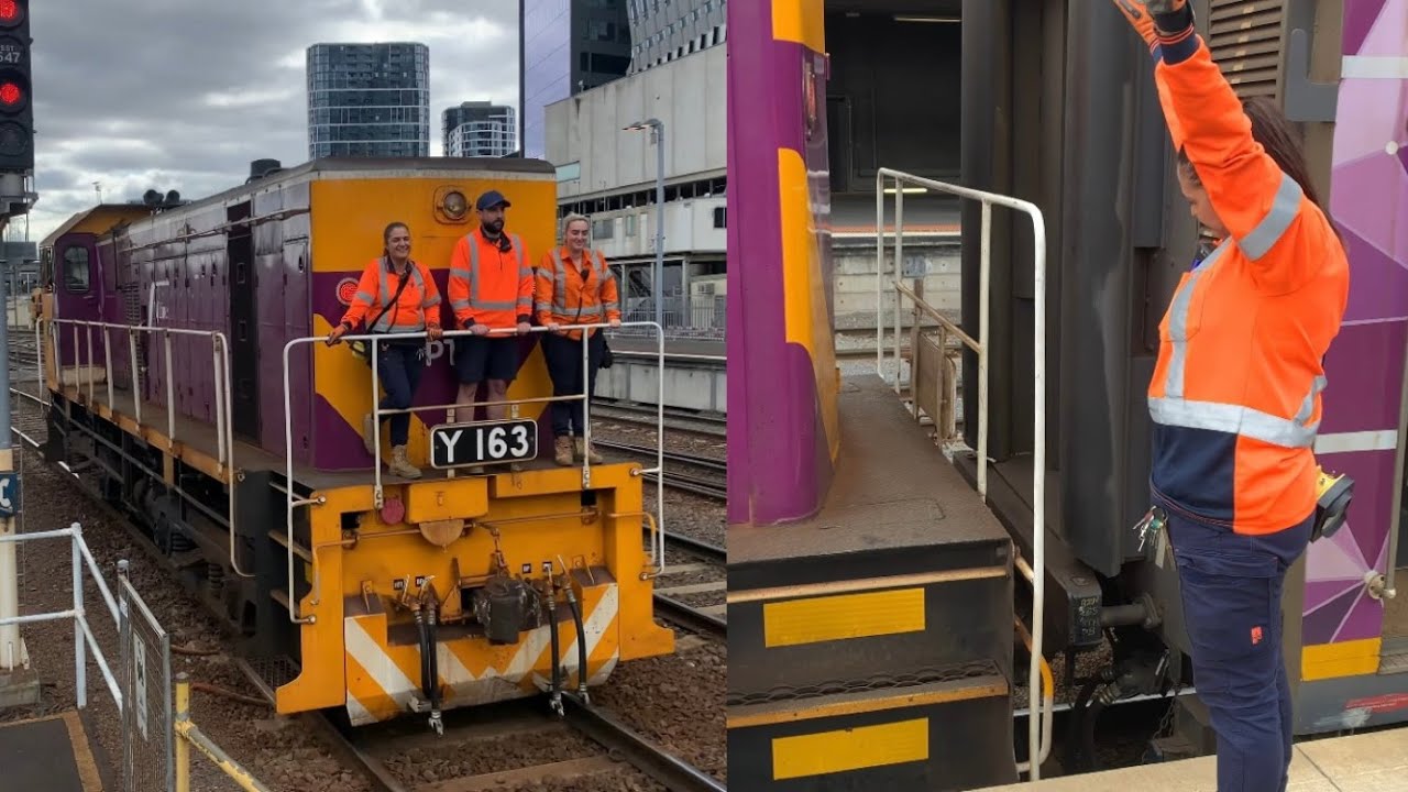 V/Line Y163 Couples Up to the N Set Passenger Cars at Southern Cross ...