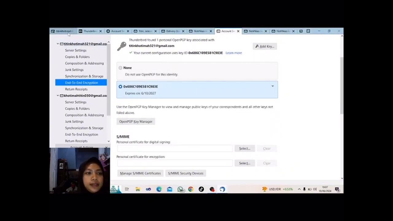 TUTORIAL OPENPGP DI MOZILA THUNDERBIRD UAS KRIPTOGRAFI - YouTube