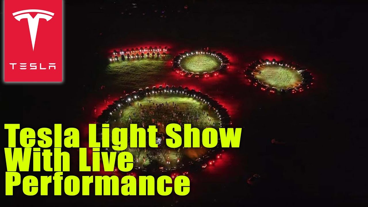 Tesla Light Show With Live Performance - YouTube