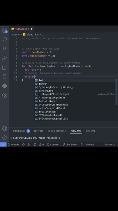 Javascript Program To Print All Prime Numbers In An Interval Shorts Viralvideo Youtubeshorts