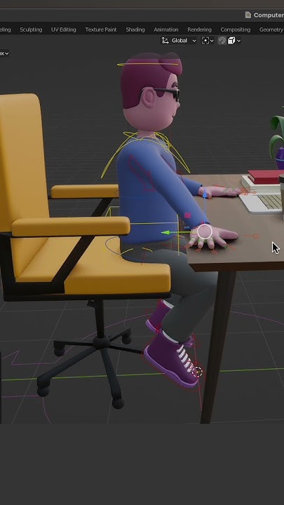Posing your Character #shorts Blender 3.1 Beginner Tutorial - Converting a 2D Illustration to 3D ...