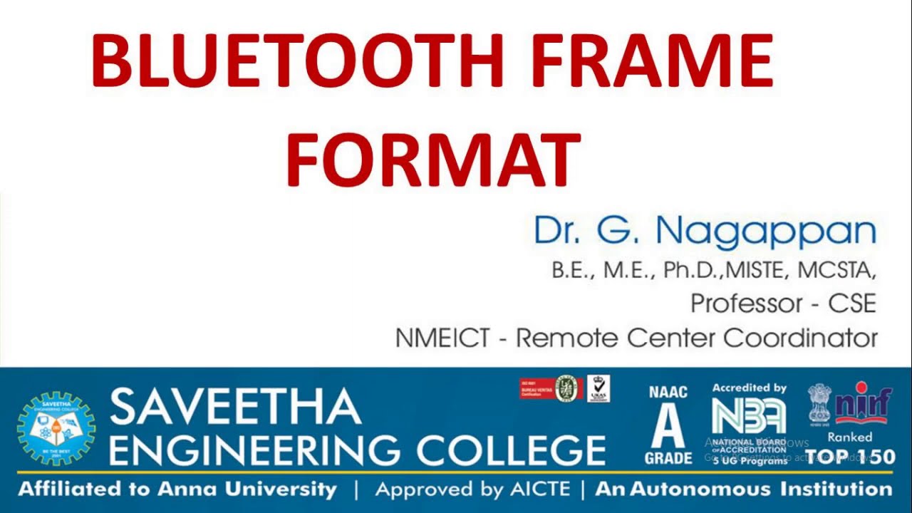 Bluetooth Frame format | Unit 2 - CS8591 - Computer Networks - YouTube
