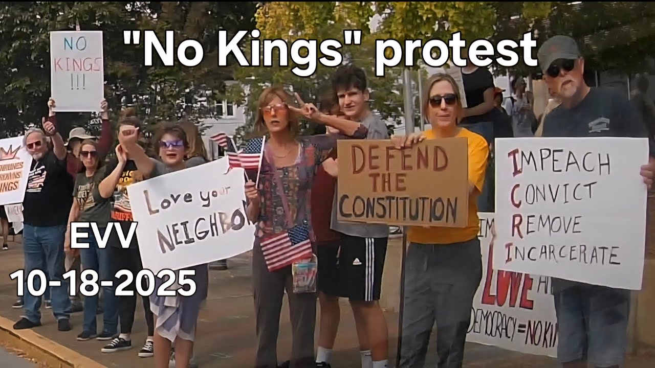 "No Kings" protest rally in Evansville Indiana Oct.18th, 2025 # ...