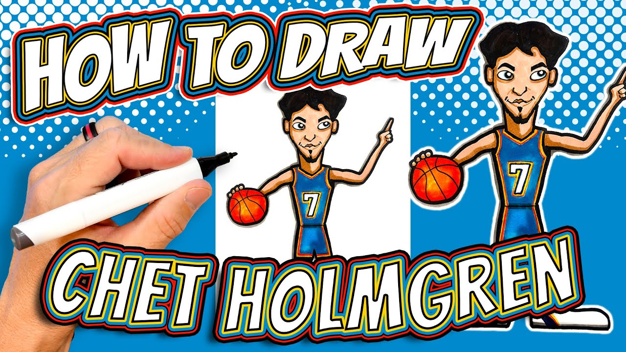 How to Draw Chet Holmgren - Oklahoma City Thunder NBA Basketball - YouTube