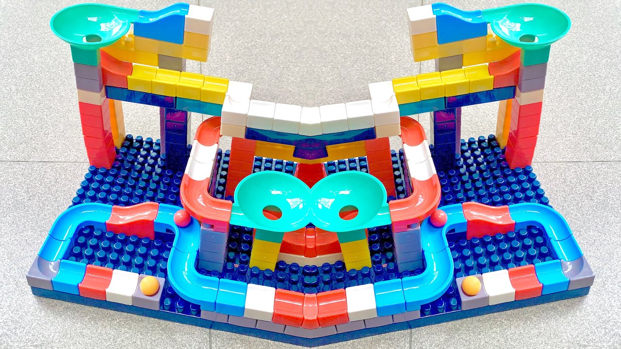 relaxing satisfying with unboxing marble run building blocks ️ how to ...